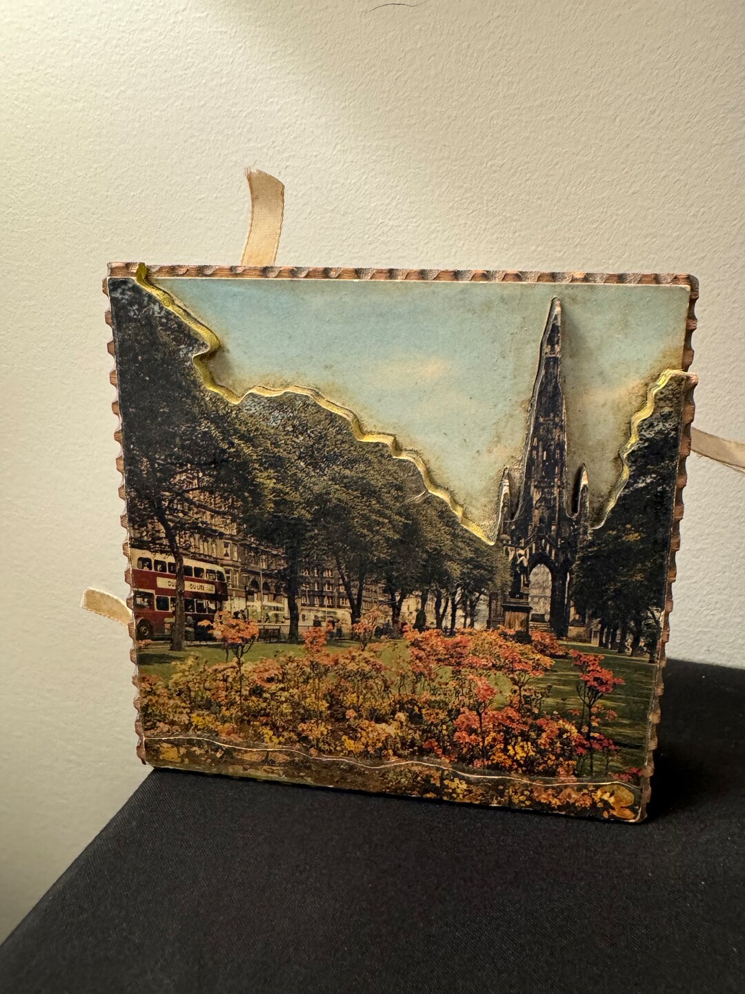 Vintage Antique Matchbox Match Striker 3D Scene of Edinburgh Scotland ...