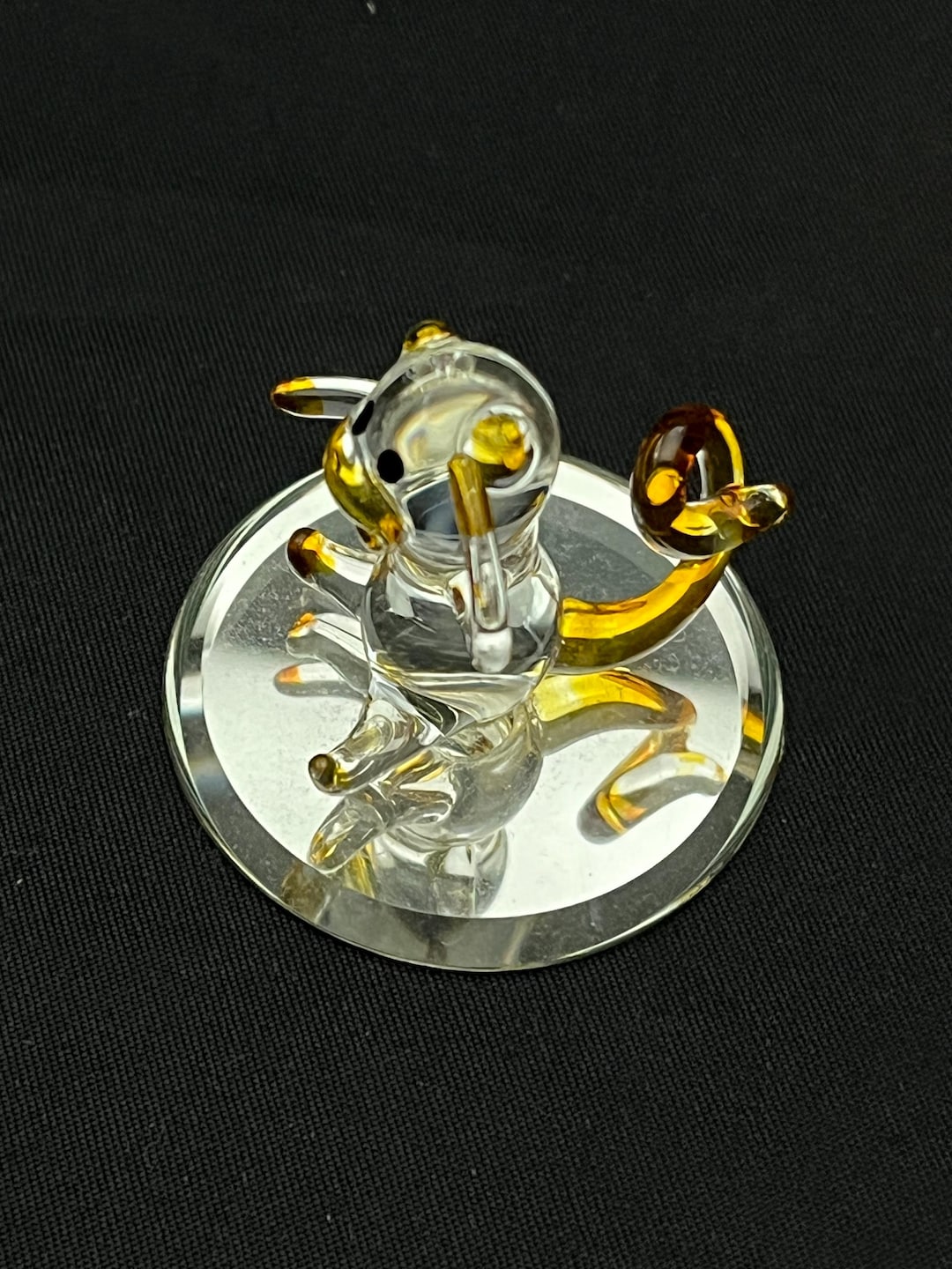 Blown Glass Monkey Miniature on Mirror Base. - Etsy