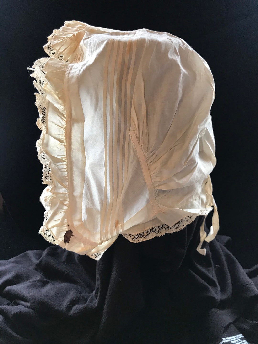 Edwardian Youth / Adult Cotton and Lace Bonnet. - Etsy