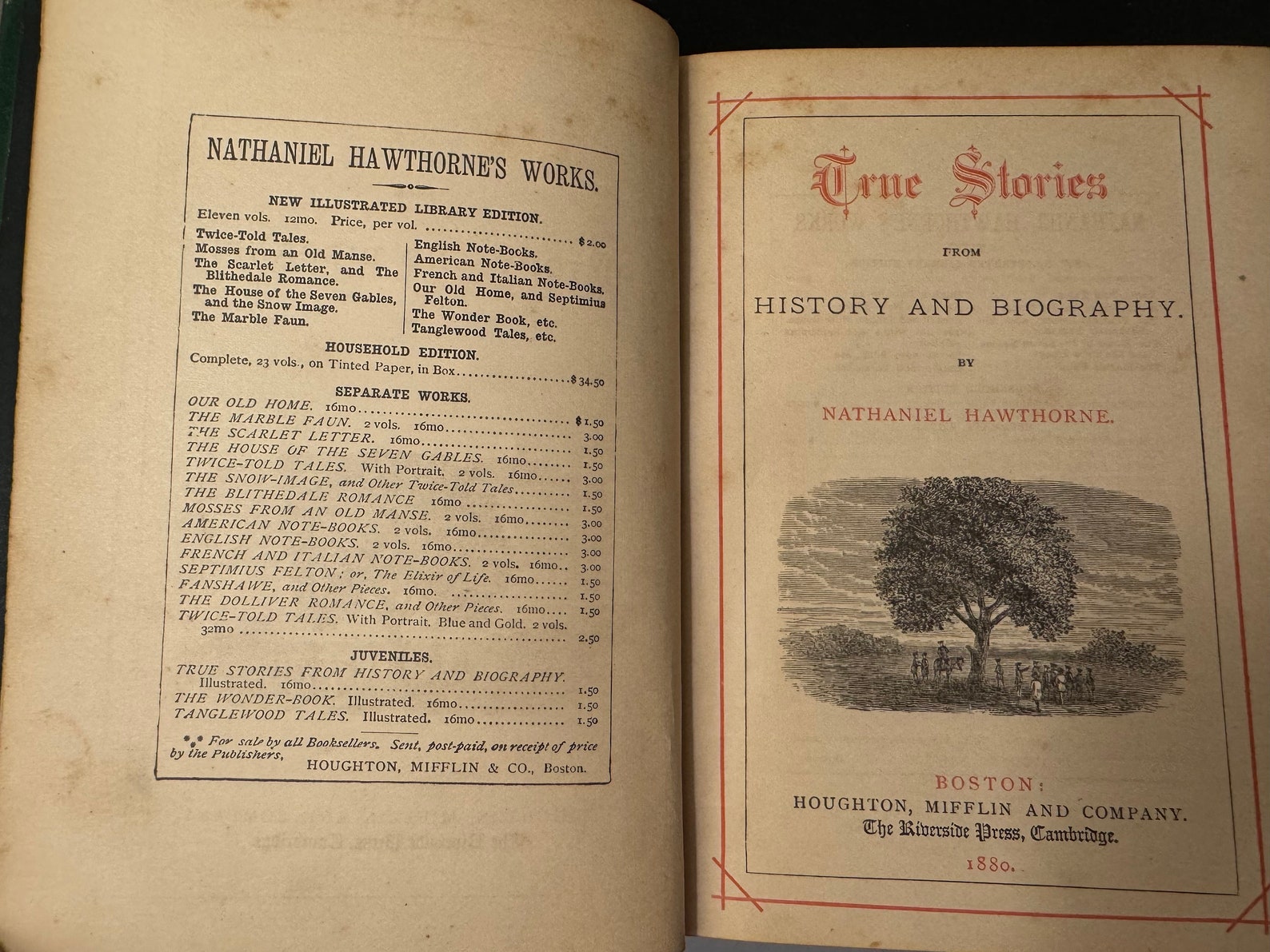 Antique Book Hawthorne's Works True Stories 1878 - Etsy
