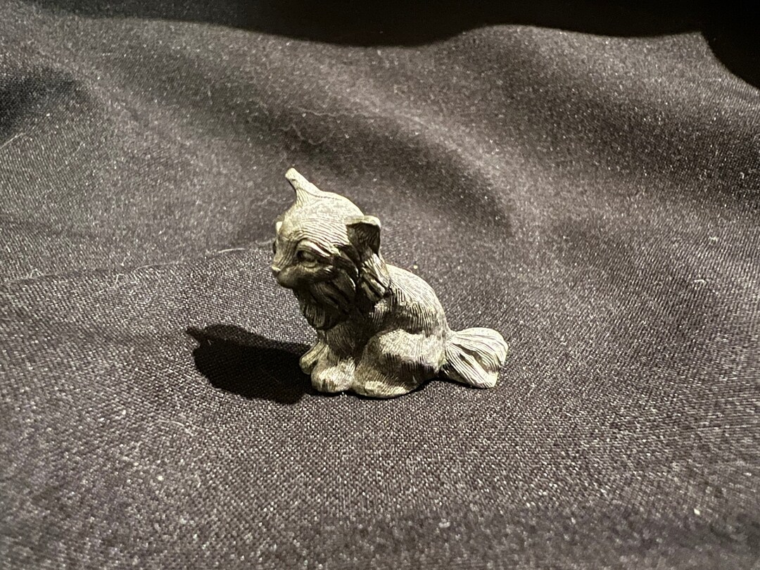 Miniature Vintage Spoontiques Pewter Cat Figurine - Etsy