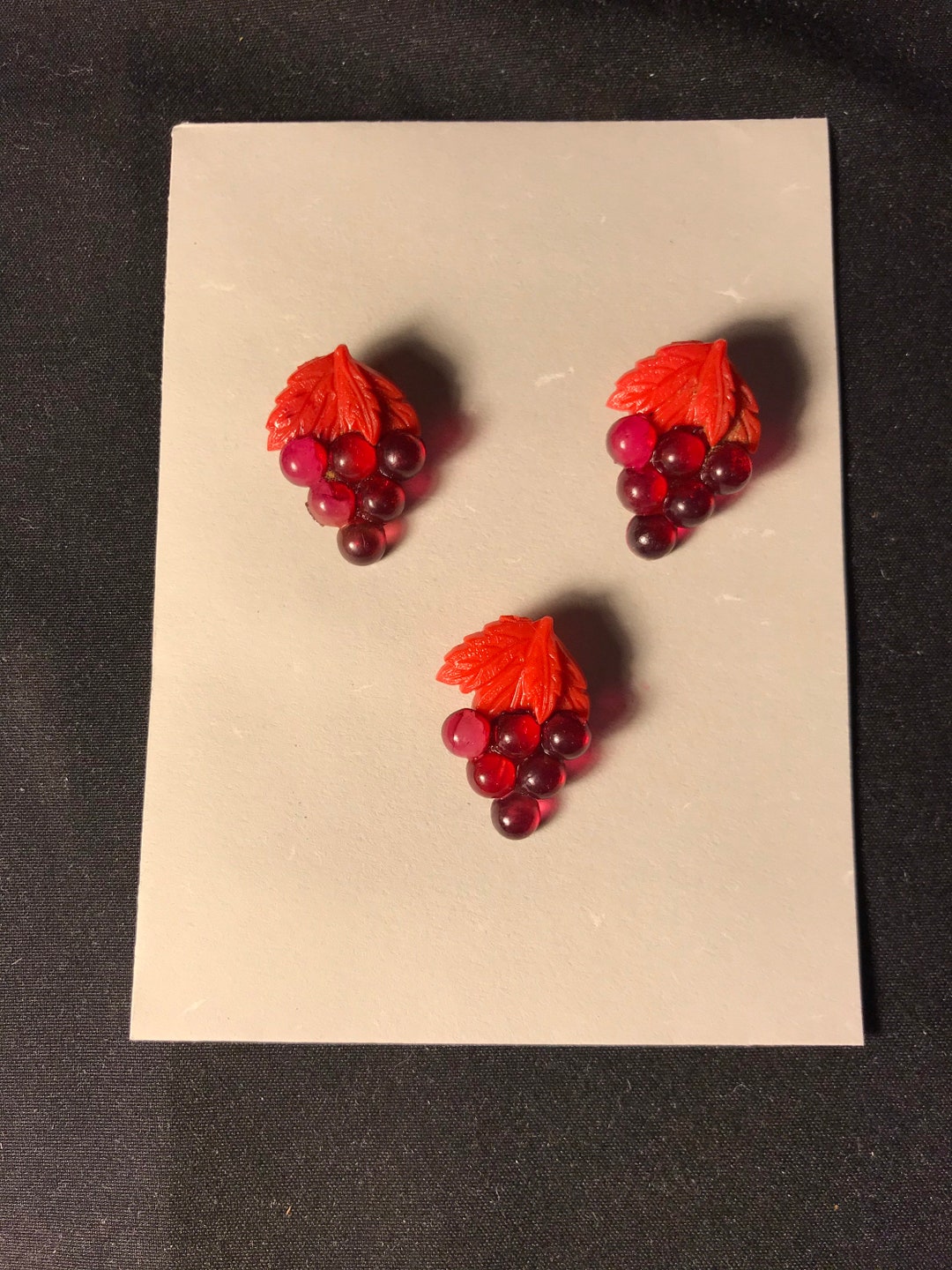 Three Vintage Plastic Red Grape Buttons. - Etsy
