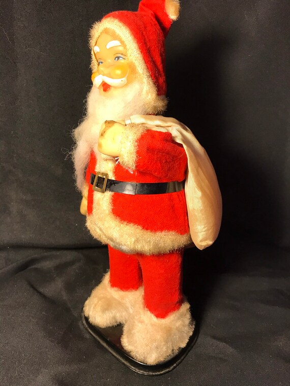 Vintage 1960s Tin and Plastic Santa. - Etsy