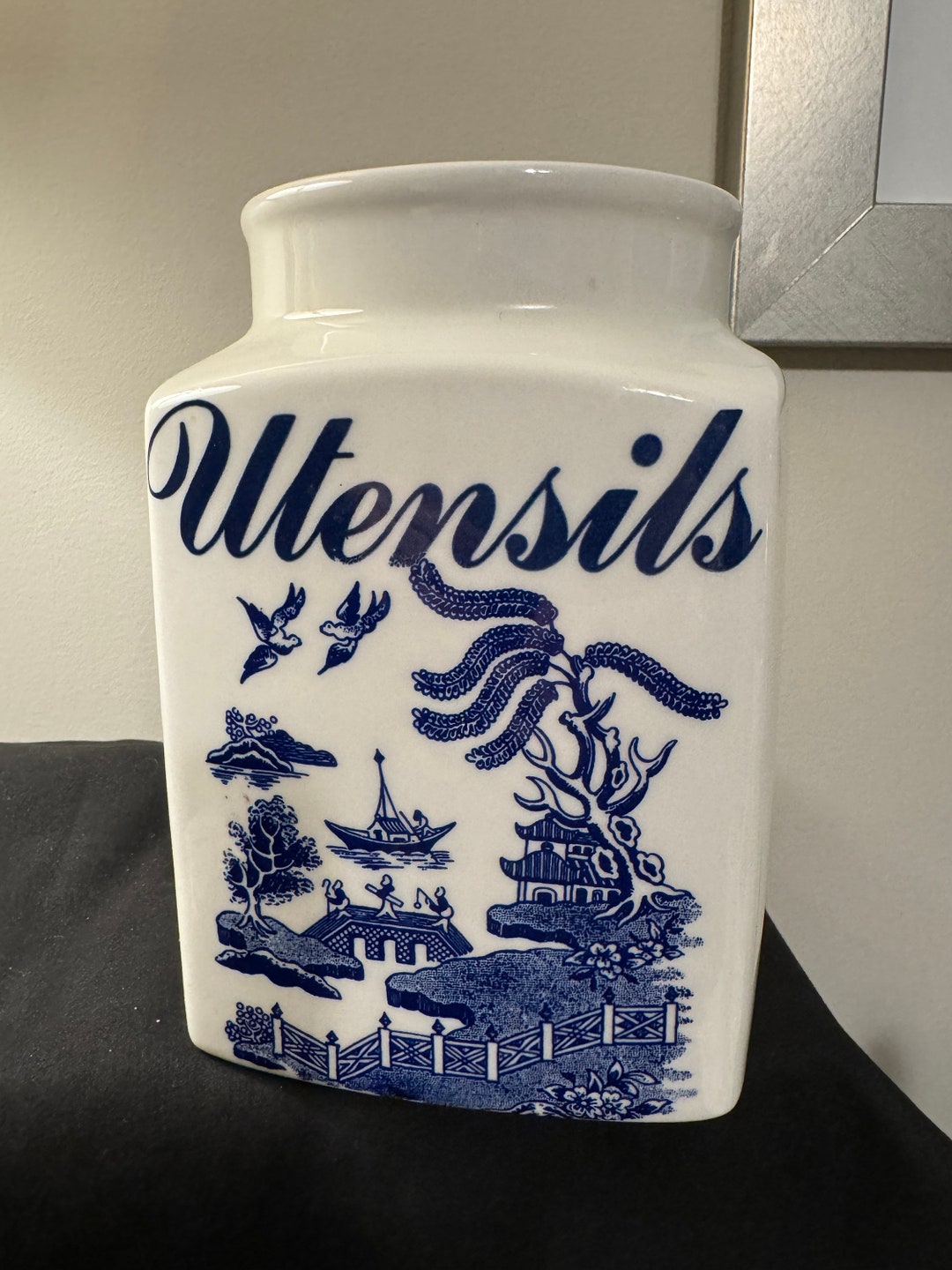 Vintage Blue Willow Kitchen Utensil Holder by Regal - Etsy