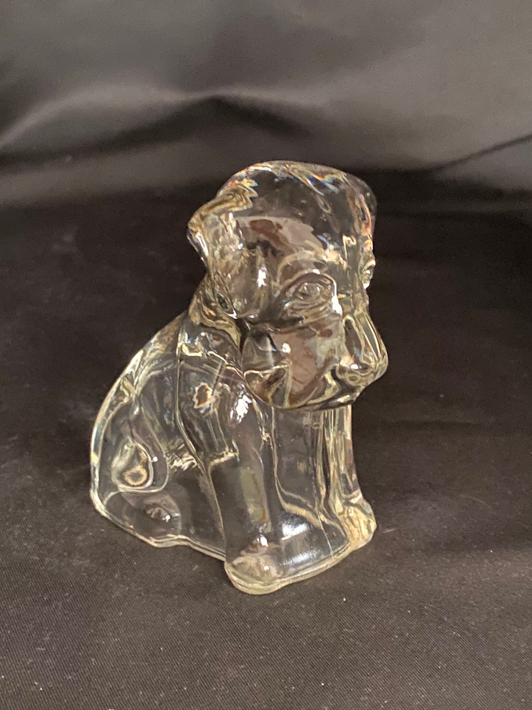 Federal Glass Vintage Clear Glass Mopey Dog Pooch Candy Container. - Etsy