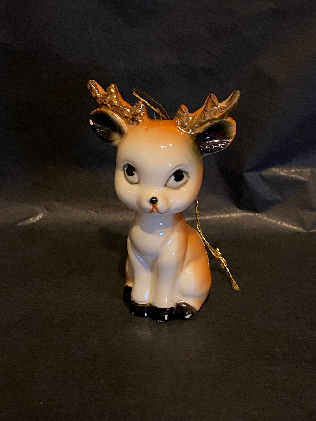 Vintage, Catchy,, Ceramic Reindeer Ornament. - Etsy