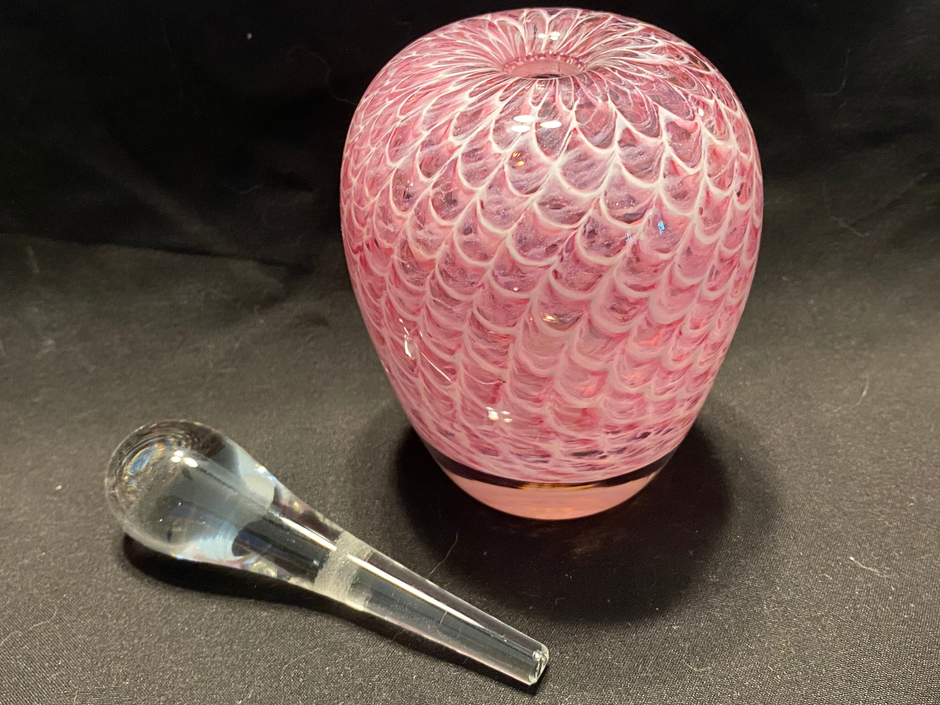 Beautiful Pink and White Fish Scale Design Art Glass Perfume - Etsy