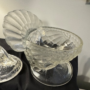 Vintage Clear Pressed Glass Turkey Covered Dish - Etsy