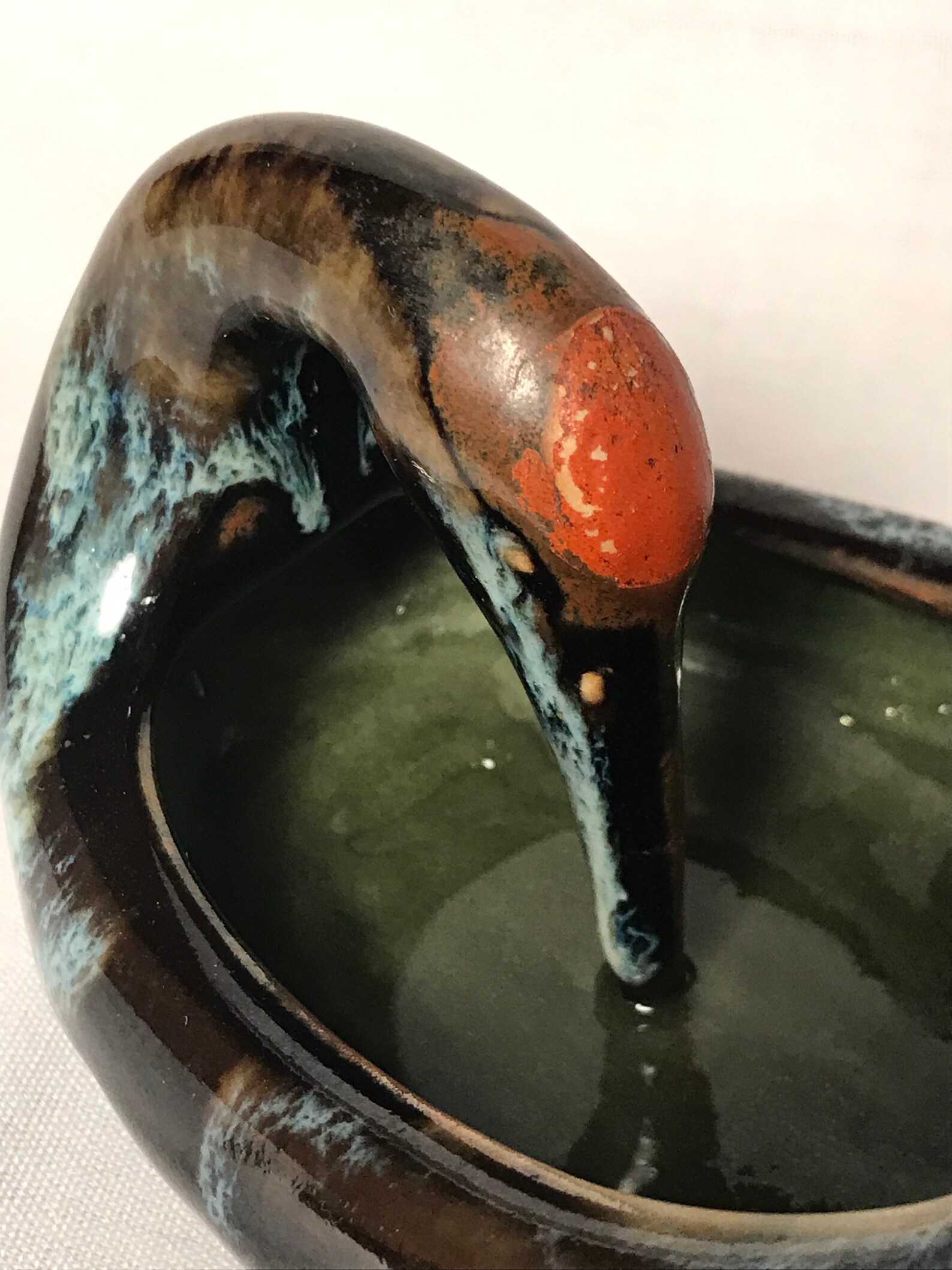 Antique Japanese Swan Form Glazed Pottery Ink Wash Sumida Gawa - Etsy
