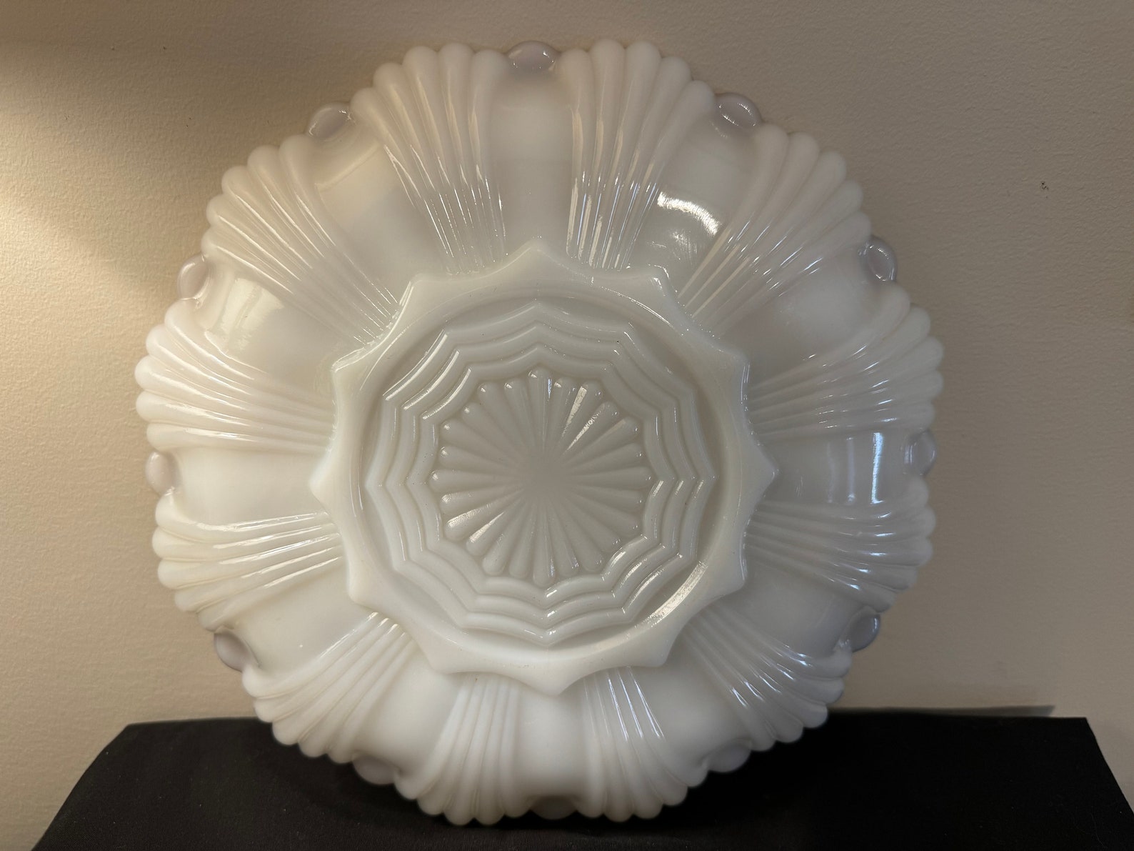 Vintage MCM 1950s Anchor Hocking Deviled Eggs Dish Milk Glass With Gold ...