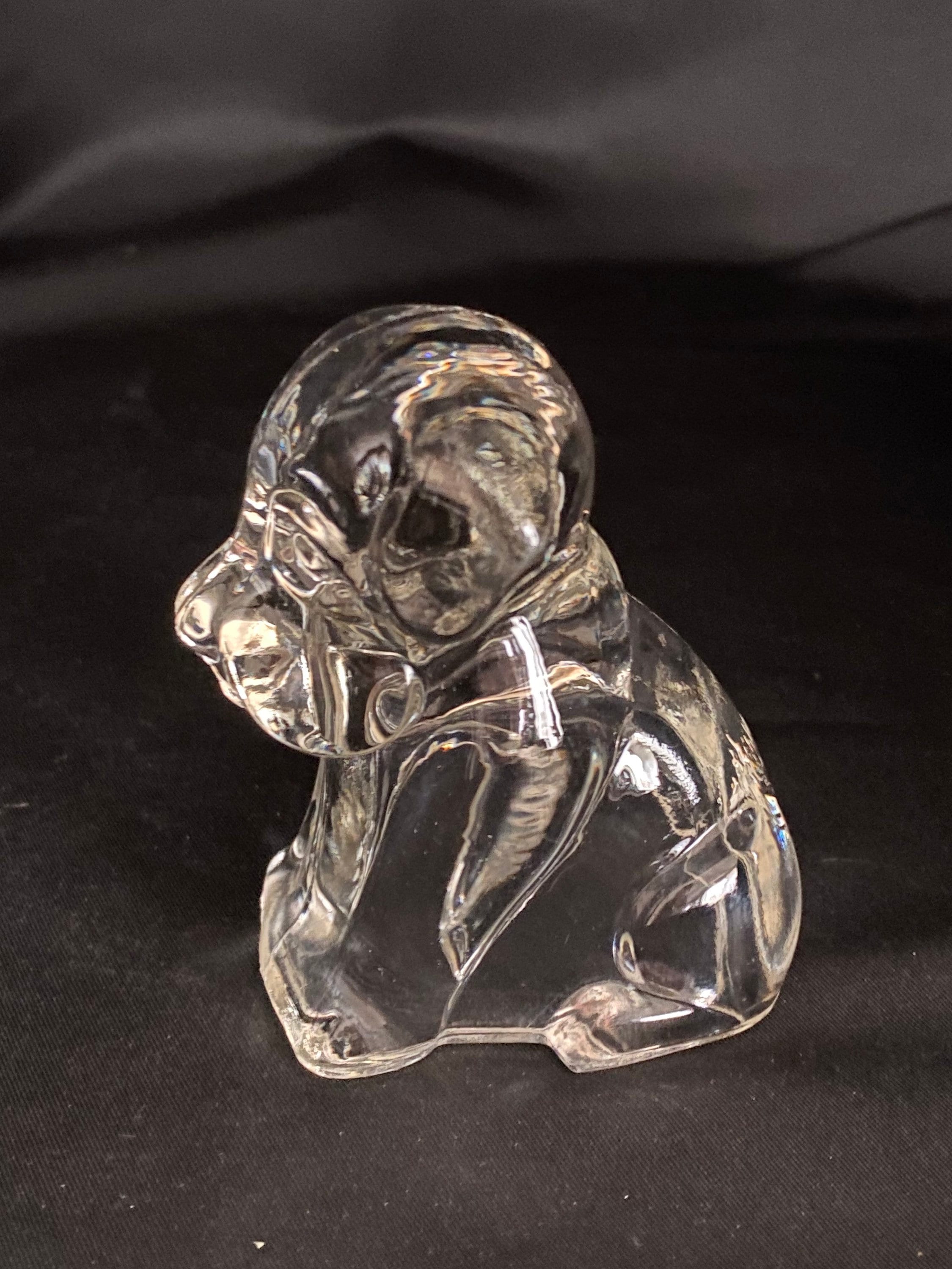 Federal Glass Vintage Clear Glass Mopey Dog Pooch Candy Container. - Etsy
