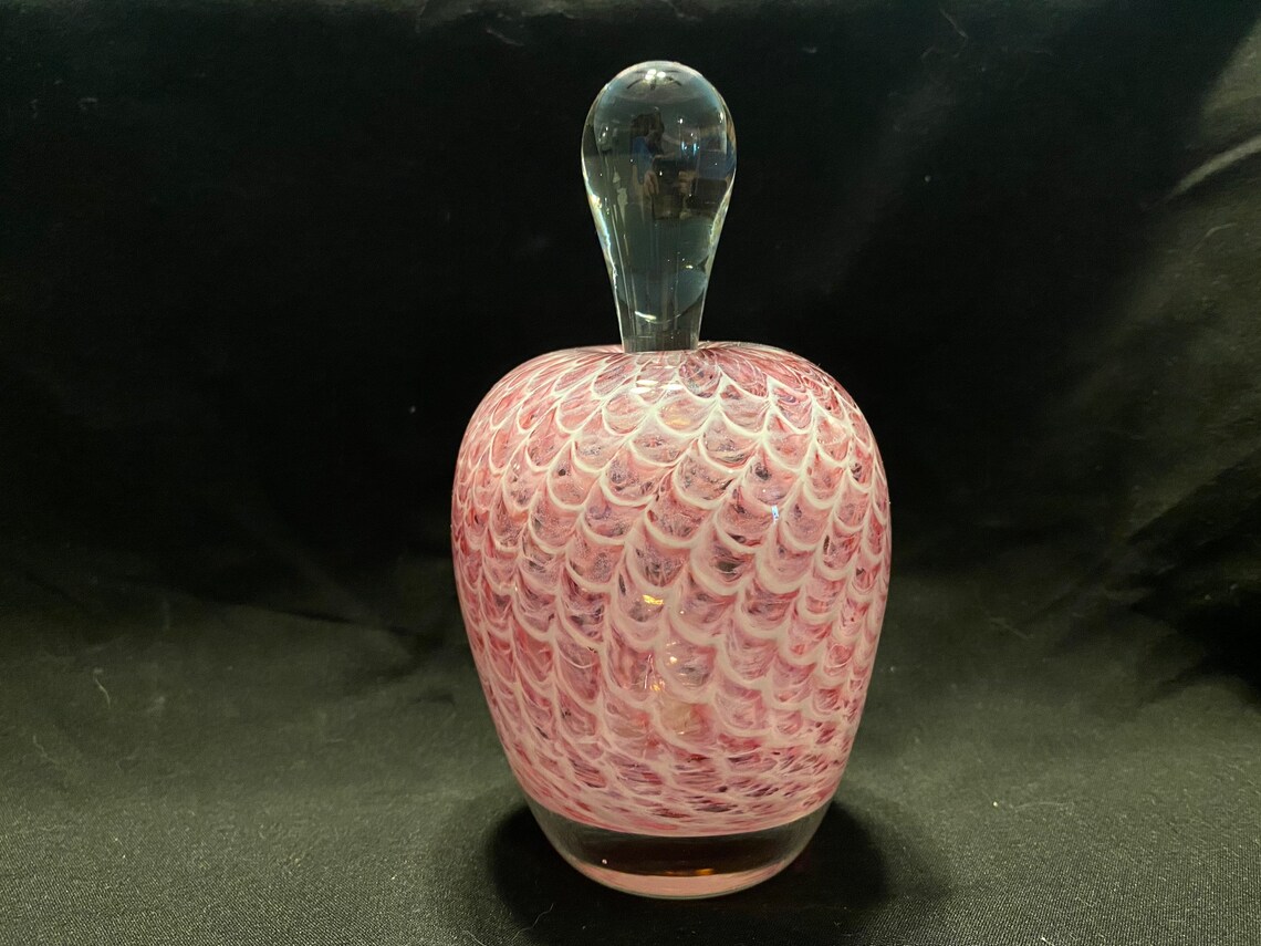 Beautiful Pink and White Fish Scale Design Art Glass Perfume - Etsy