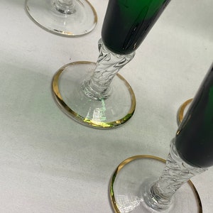 Five Emerald Green, Mid-century Modern Flute Wine/champagne Glasses ...