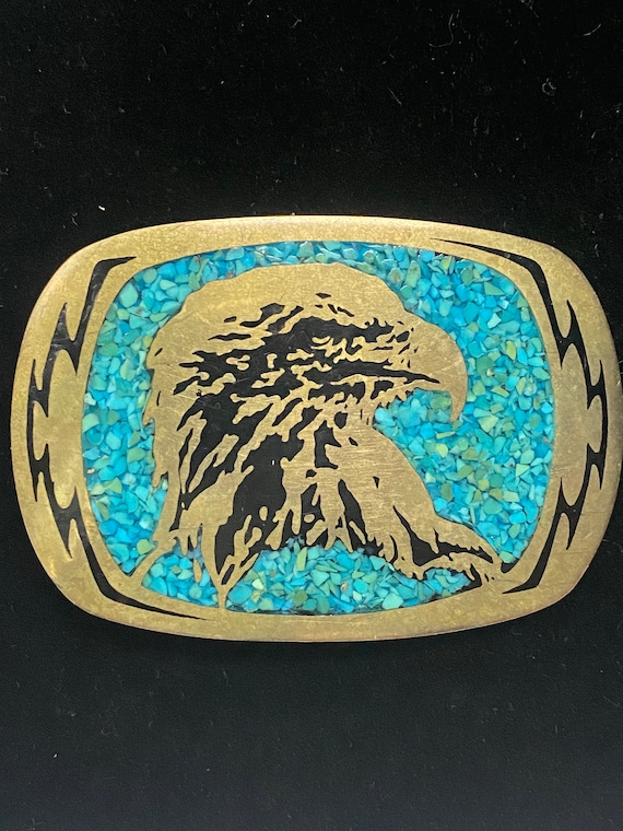 Solid Brass Hawk Falcon Eagle Vintage Belt Buckle - Gem