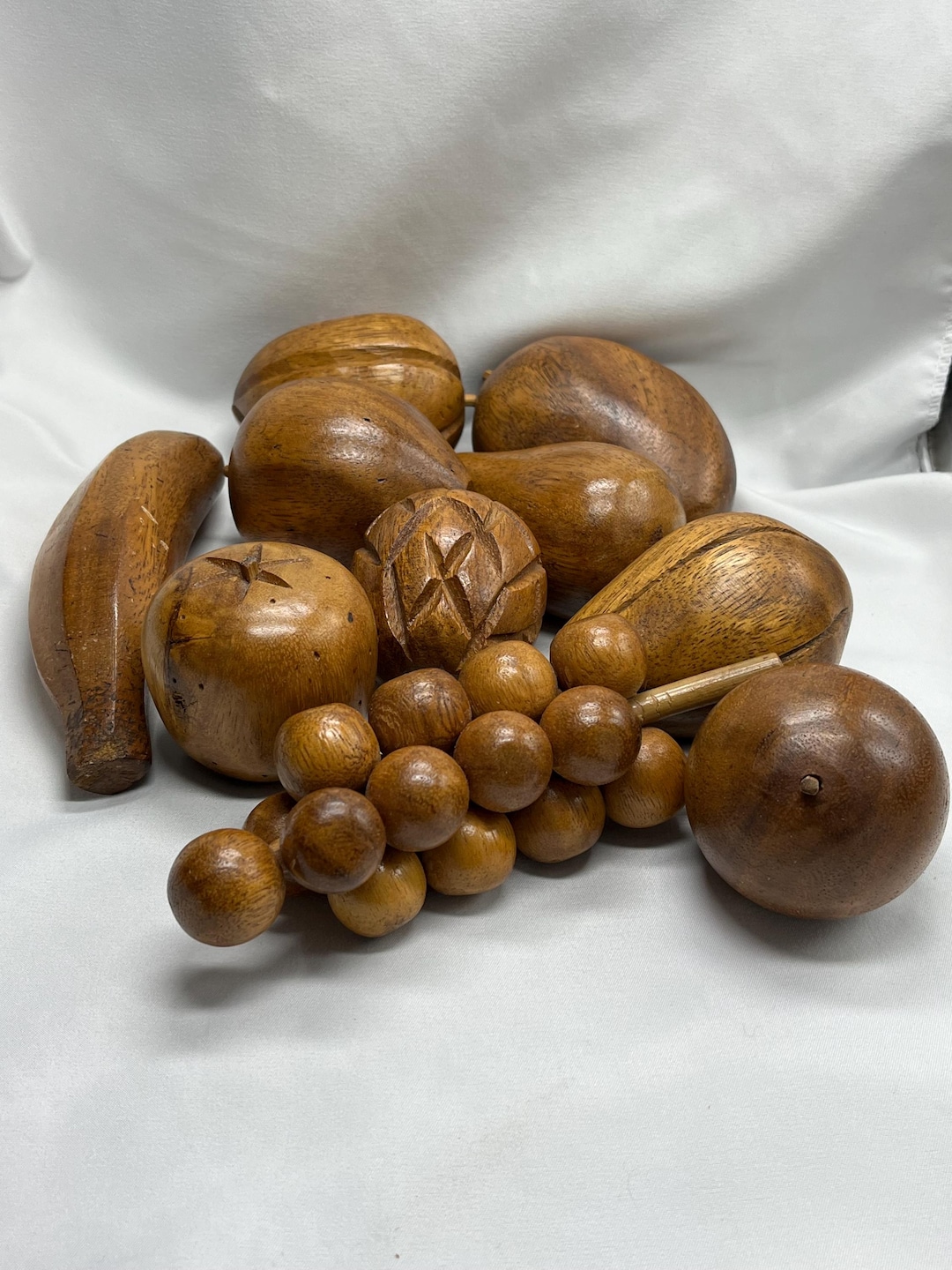 1970s Carved Wooden Fruit, Made of Monkey Wood. - Etsy