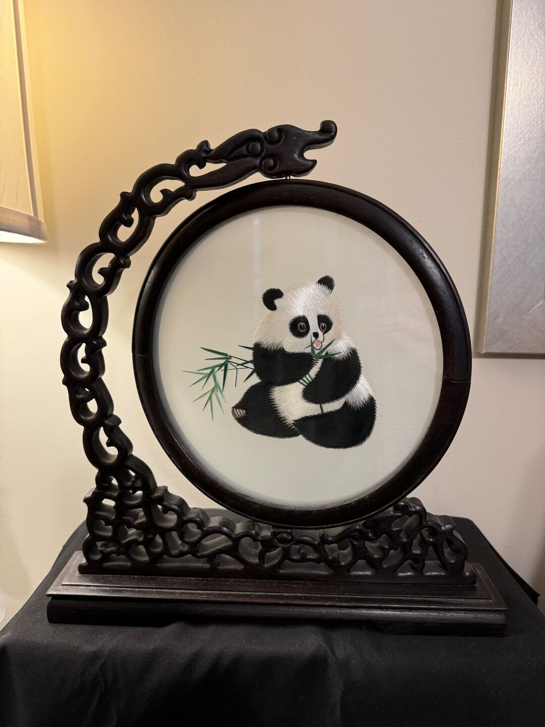 Chinese Handmade Suzhou Silk Embroidery Double-sided Spinning "pandas ...