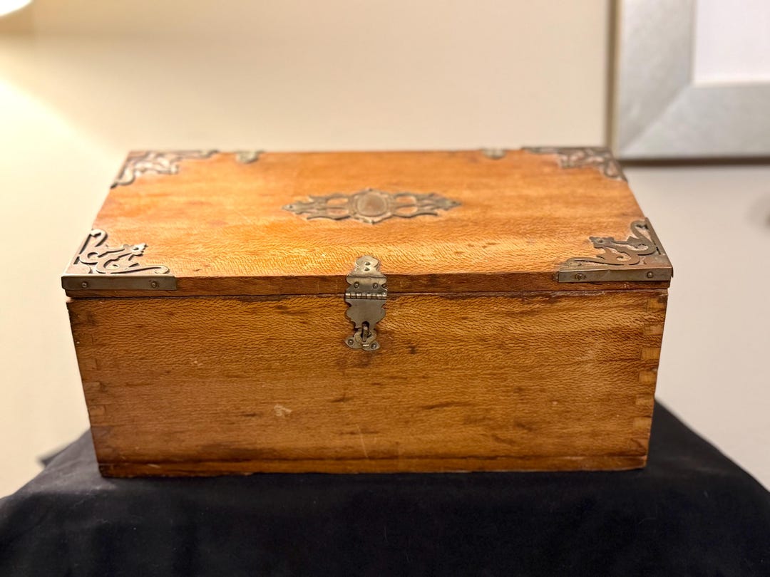 Beautiful Antique Dovetail Document Box Jewelry Box Keepsake With ...