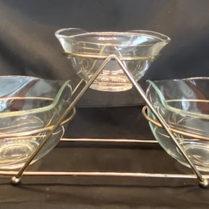Mid-century Modern Anchor, Hocking Chip and Dip, Clear Glass Bowls and ...