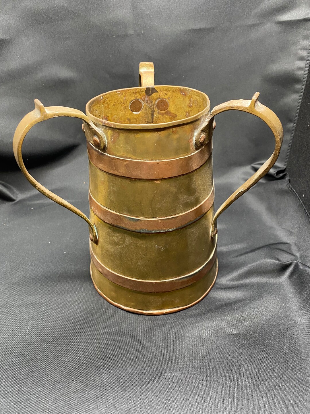 Antique Brass and Copper Three Handled Pass Mug. With Russian Hallmarks ...