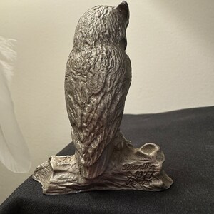 Vintage Pewter Owl Figurine Signed - Etsy