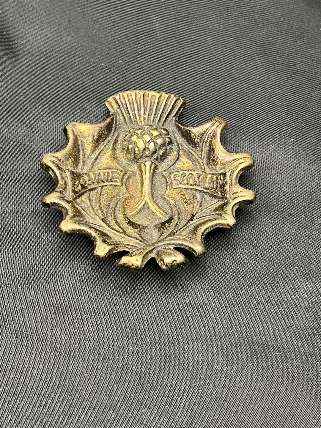 Vintage Brass Thistle Trinket Dish,bonnie Scotland. - Etsy