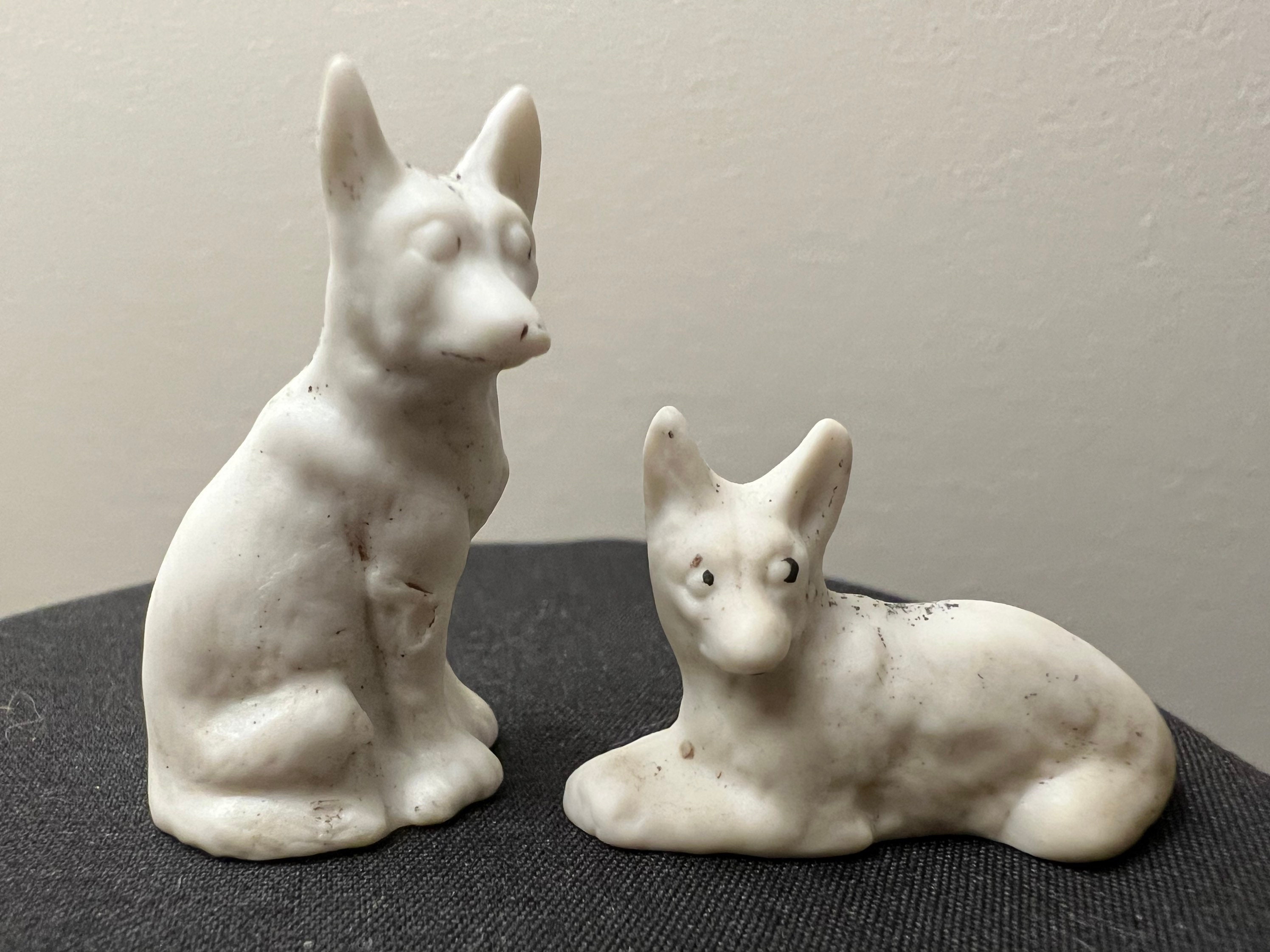 Two Miniature Antique German Shepherd Dog Bisque Figurines - Etsy