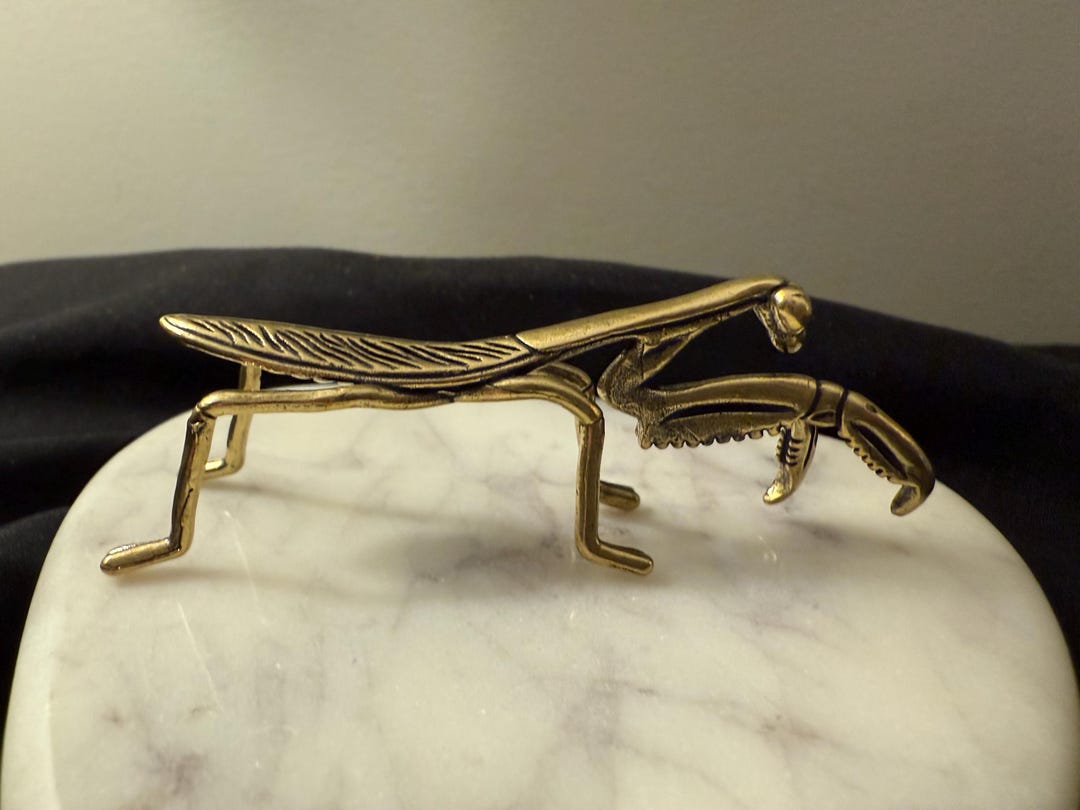 Small Cast Brass Praying Mantis Bug Figurine Knick Knack Sculpture - Etsy