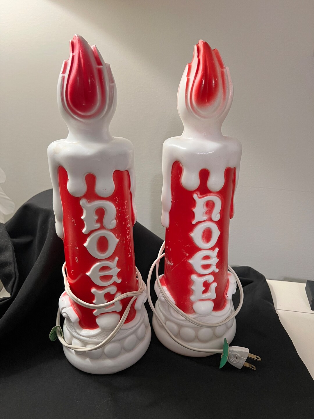 Pair of Vintage Empire Plastic Noel Light up Christmas Candles - Etsy