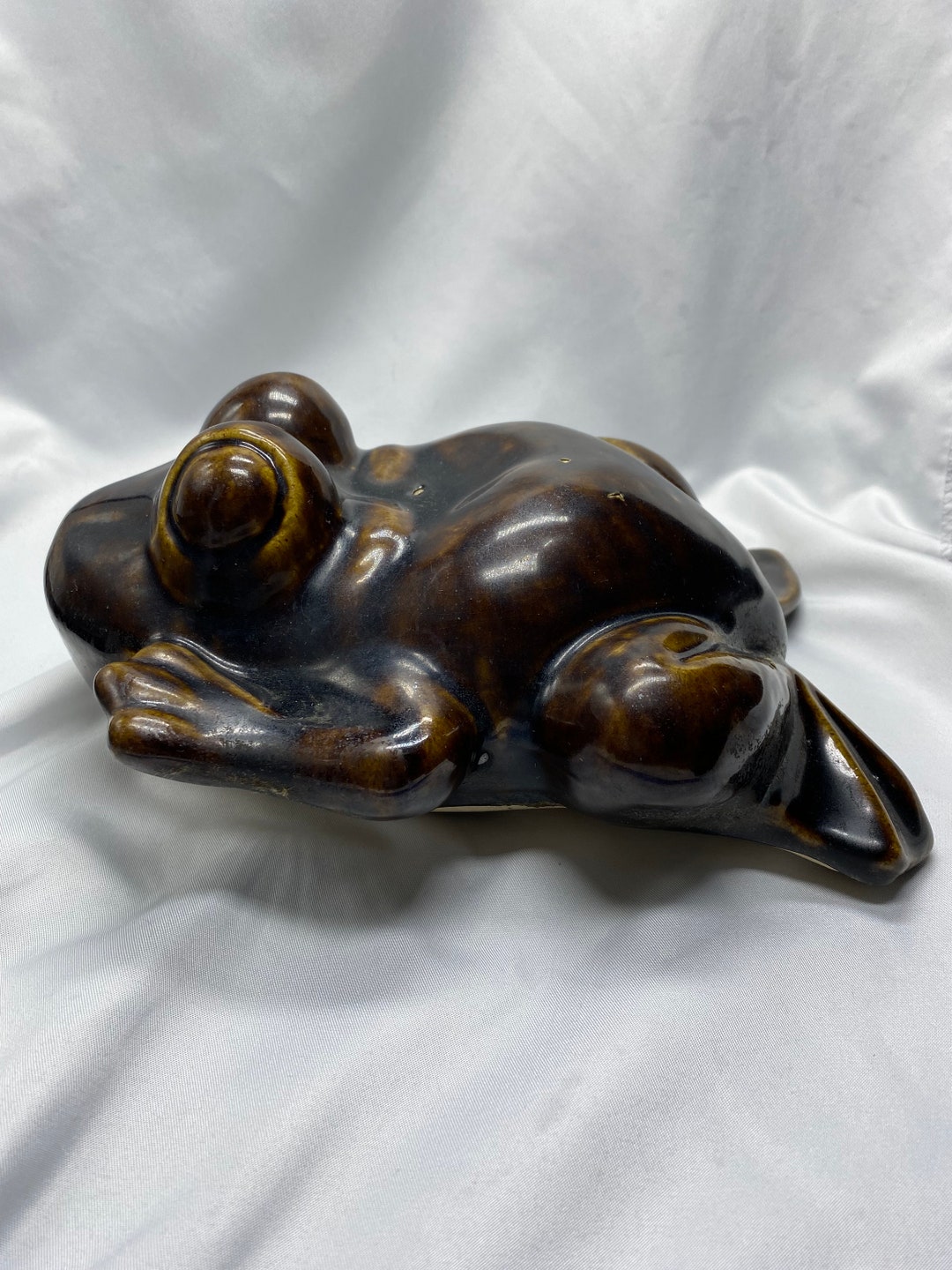 Vintage, Floating Brown Pottery Pond, Frog. - Etsy