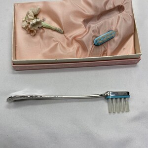 Vintage Sterling Silver Baby Toothbrush by Towel in Original Packaging ...