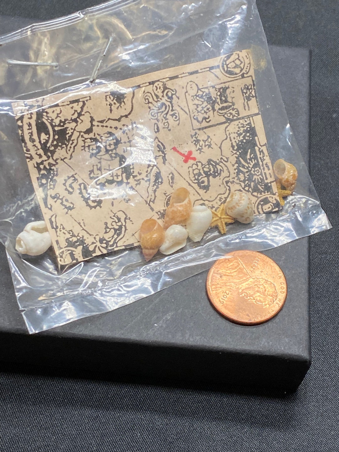 Miniature Treasure Map With Real Miniature Shells - Etsy