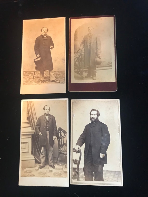 Four Antique CVD Photos of Full Figured Handsome Gentleman. | Etsy