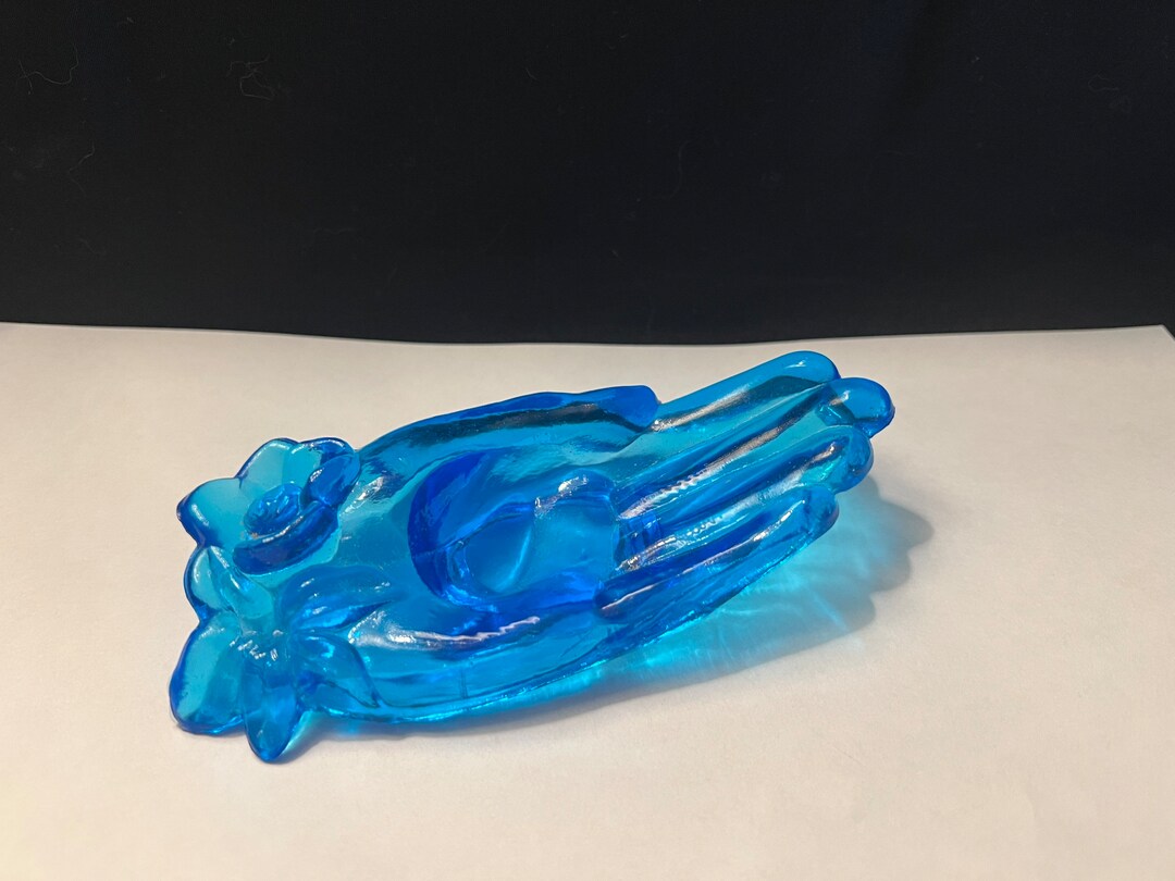 Vintage Blue Pressed Glass Hand Shaped Ring Jewelry Holder - Etsy