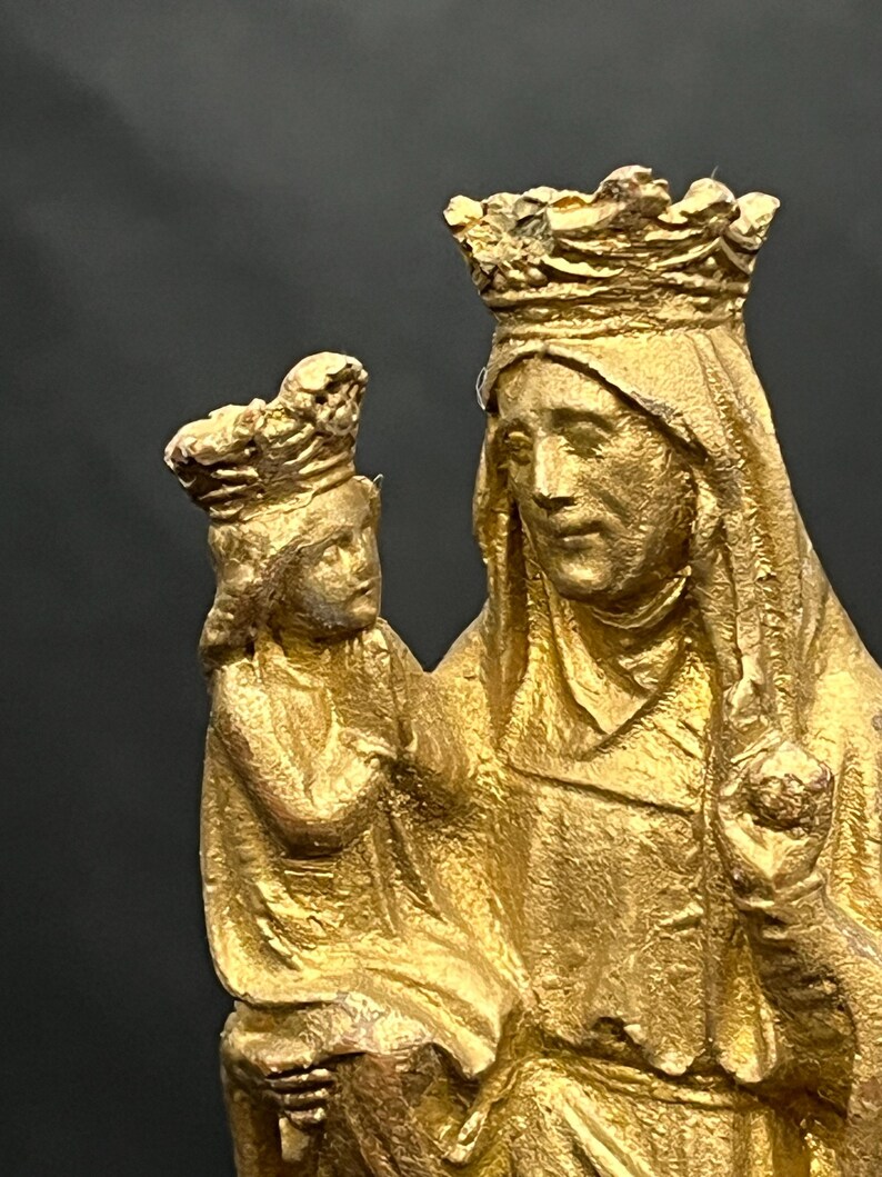 Antique Cast Metal French Statue of Saint Anne De Beaupre With Young ...
