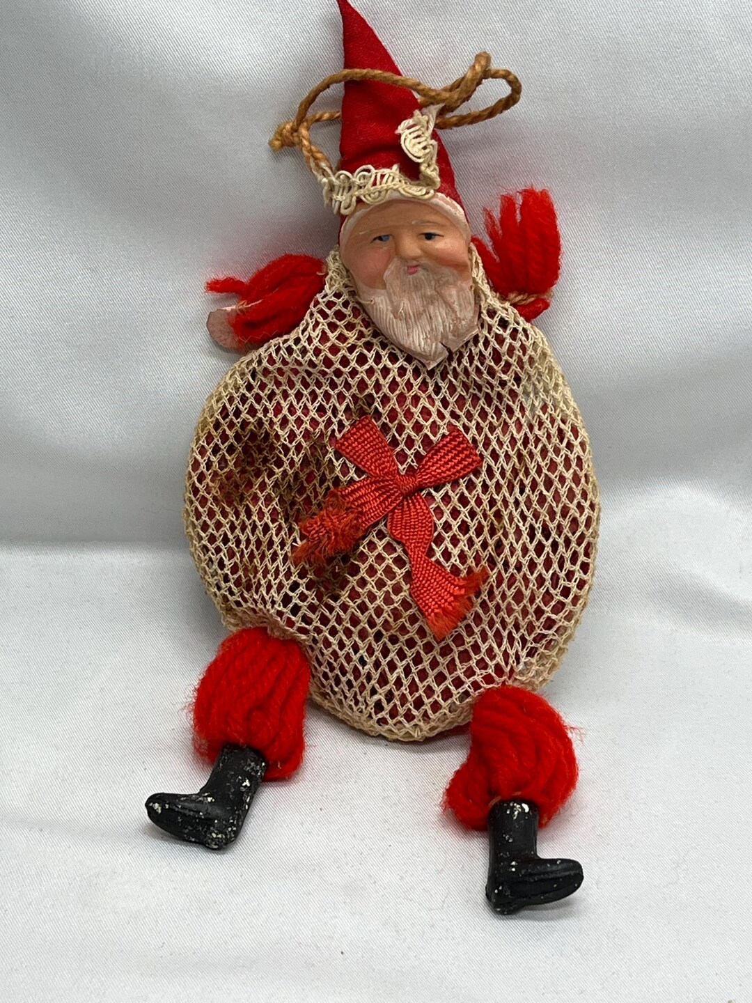 Antique Santa Net Bag Candy Container. - Etsy