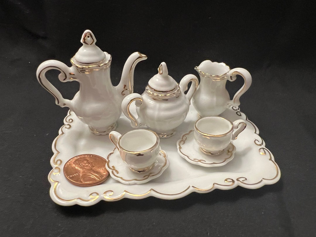 Miniature Antique Porcelain Tea Set - Etsy