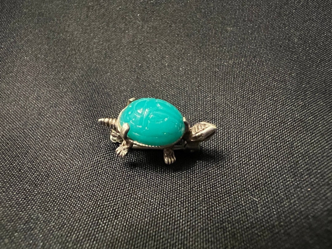 Small Vintage Egyptian Revival Green Scarab Turtle Pin Brooch - Etsy