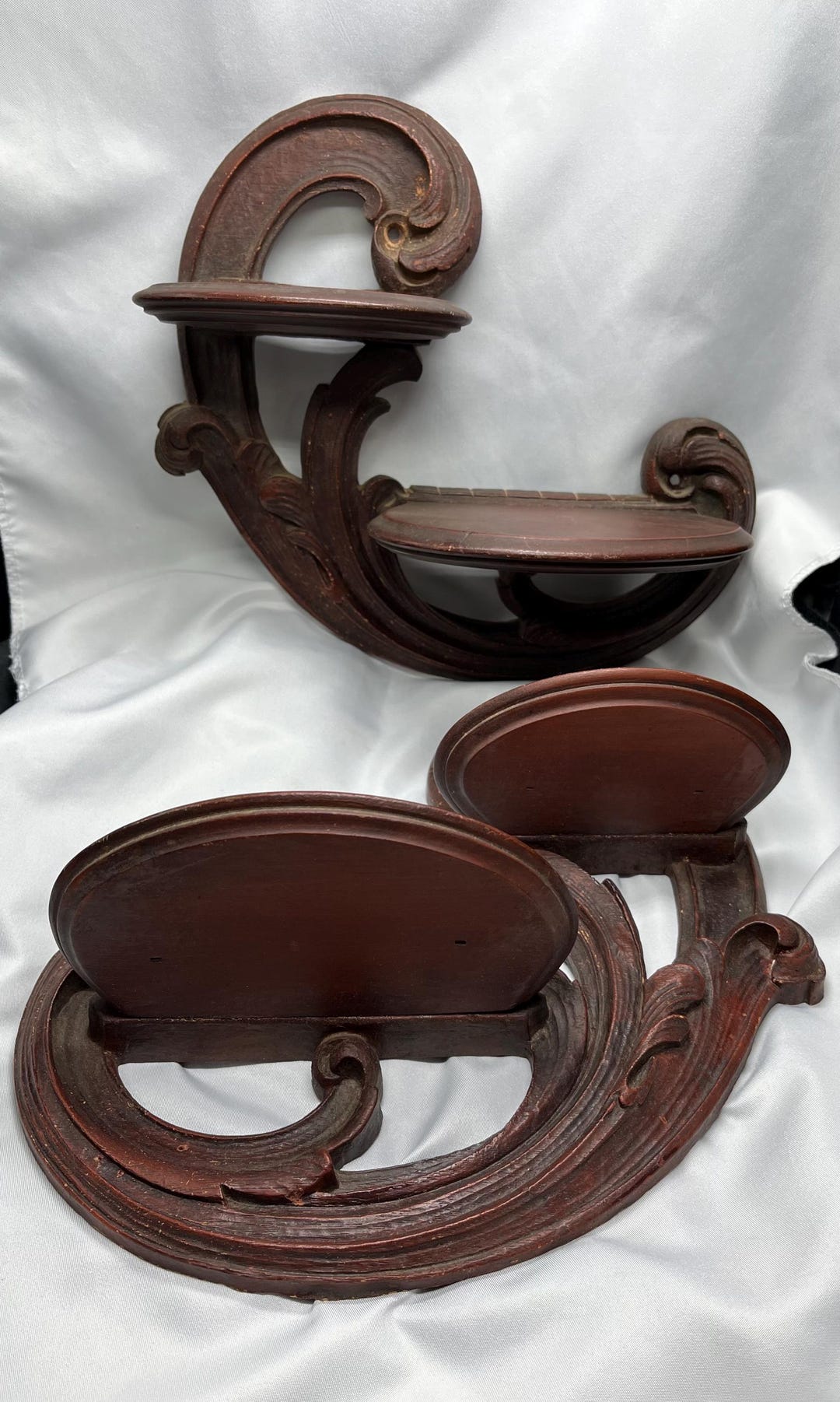 Mcm Vintage Syroco Wood Hanging Wall Shelves. - Etsy