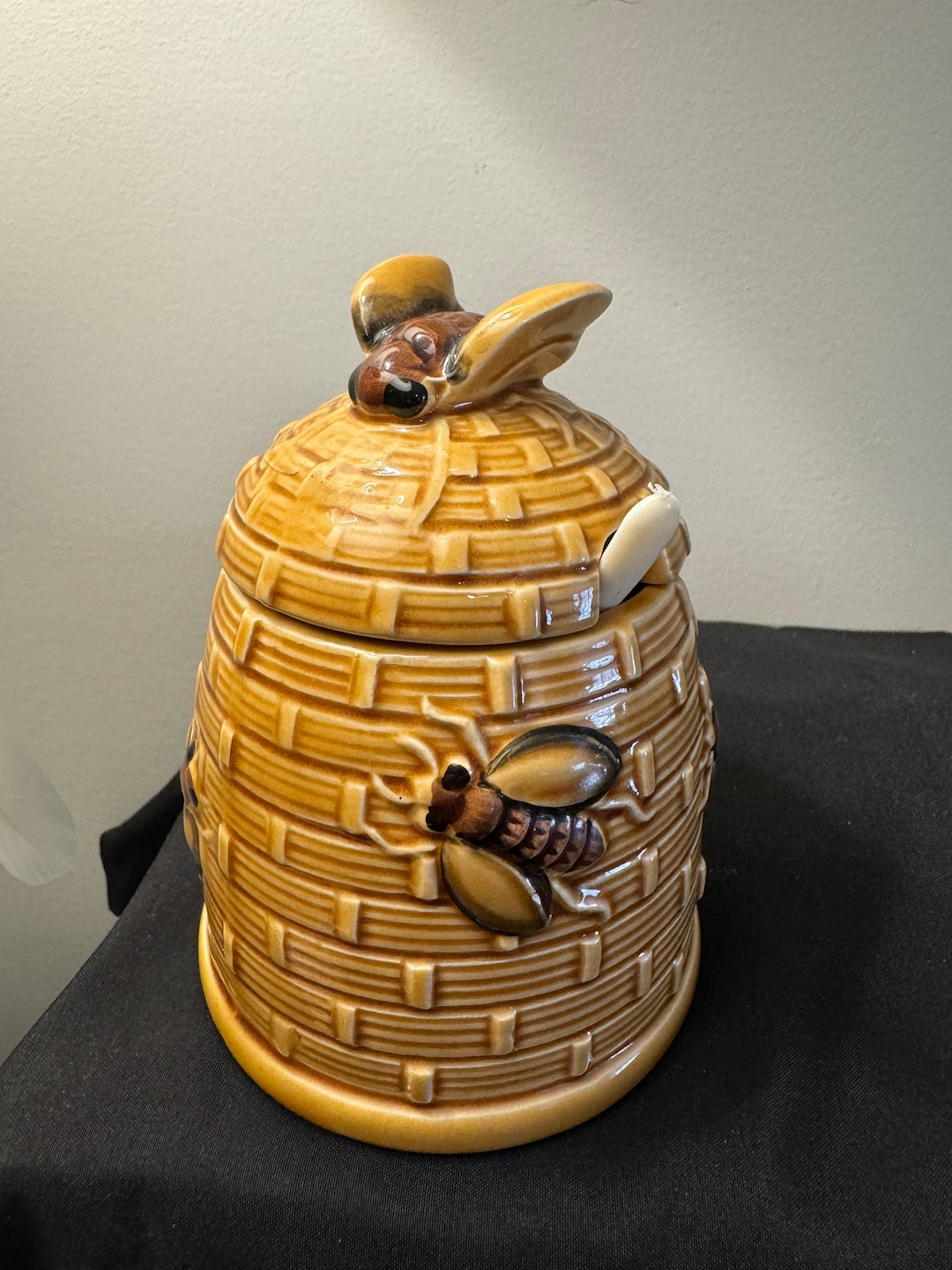 Vintage Ceramic Bee Hive Honey Pot Jelly Jam Pot With Spoon - Etsy