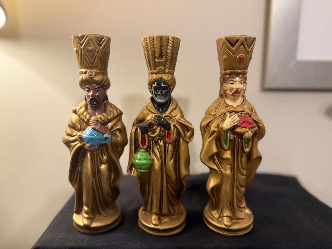 Vintage MCM Retro Brite Star Three Wise Men Candlestick Holders ...