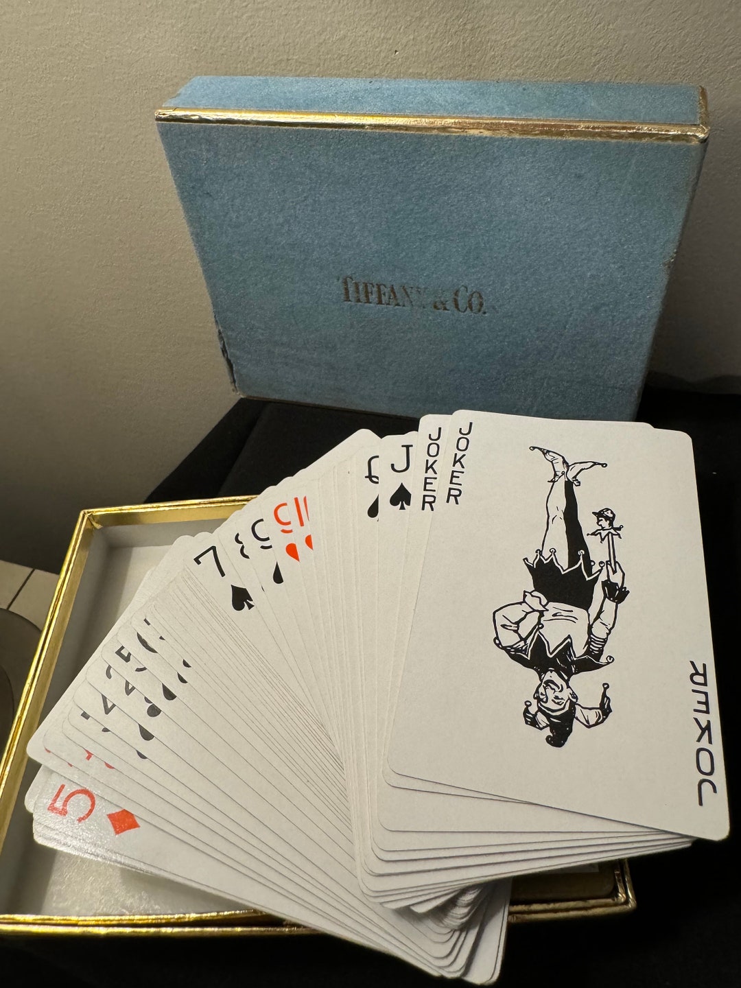 Vintage 1950s Tiffany & Co. Double Deck of Playing Cards in Velvet Case ...