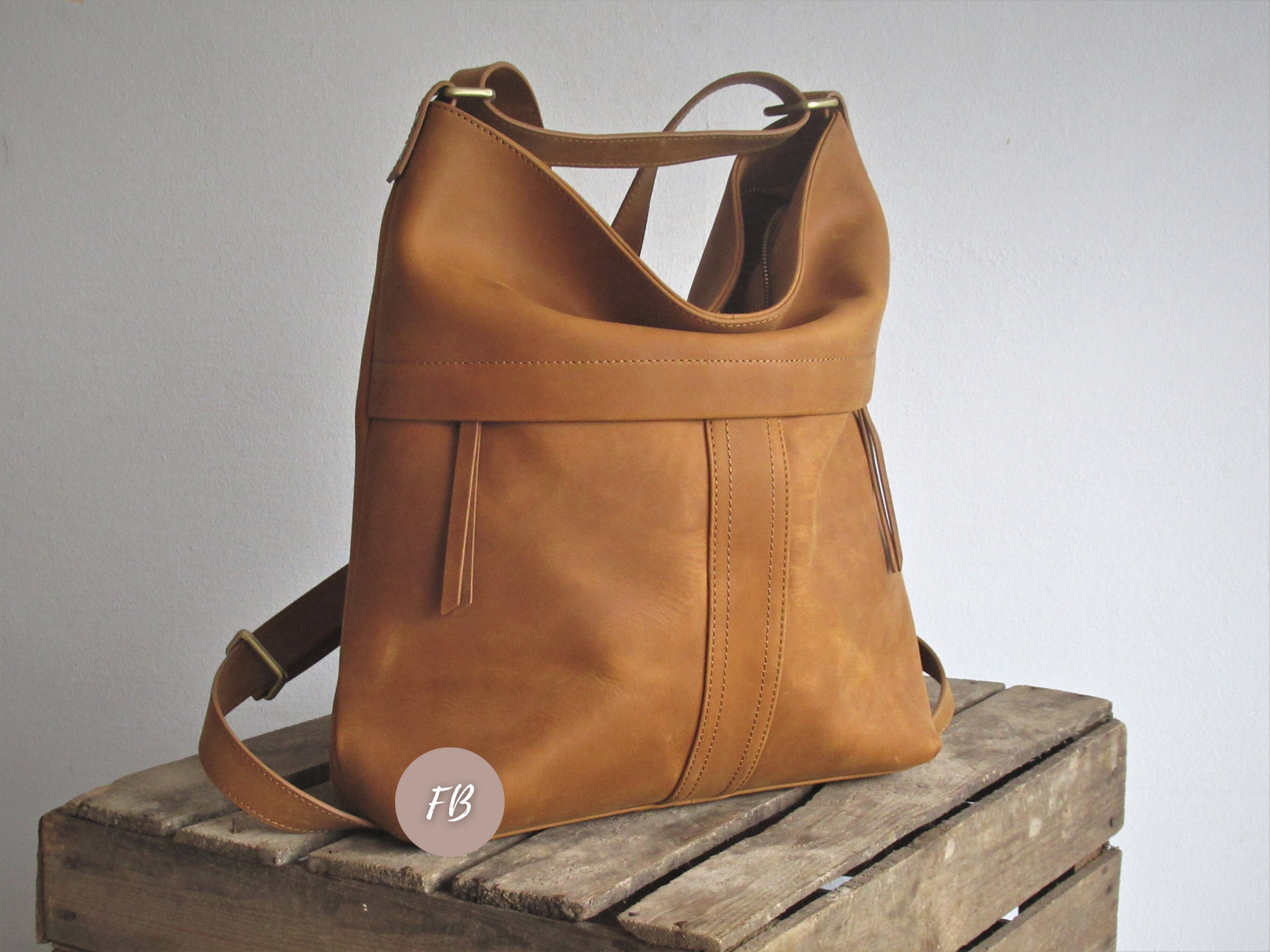 Camel Leather Convertible Backpack Multifunctional Bag - Etsy Australia