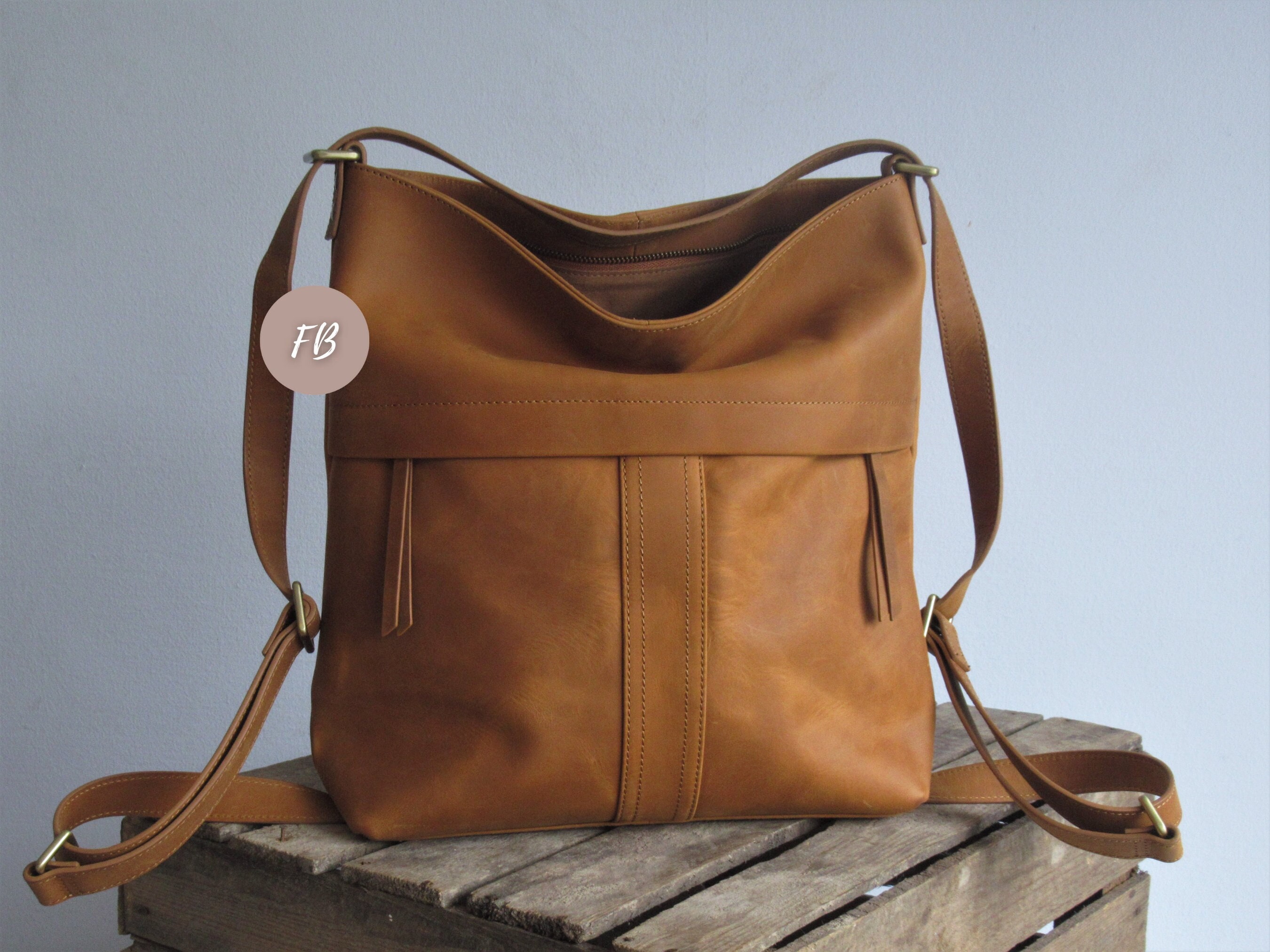 Camel Leather Convertible Backpack Multifunctional Bag - Etsy Australia