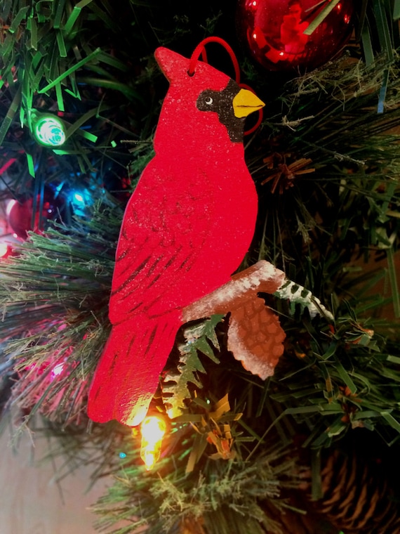 Cardinal Ornament Cardinal Christmas Ornament Wooden | Etsy