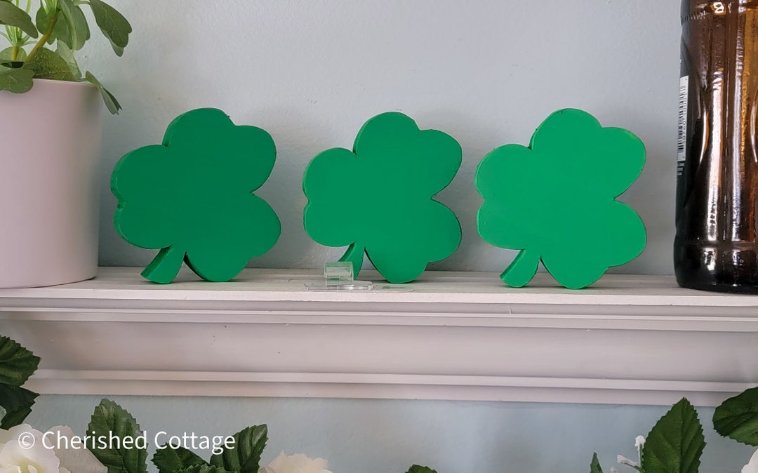 Chunky Wood Shamrock, Wooden Shamrock Set of Three, St Patricks ...