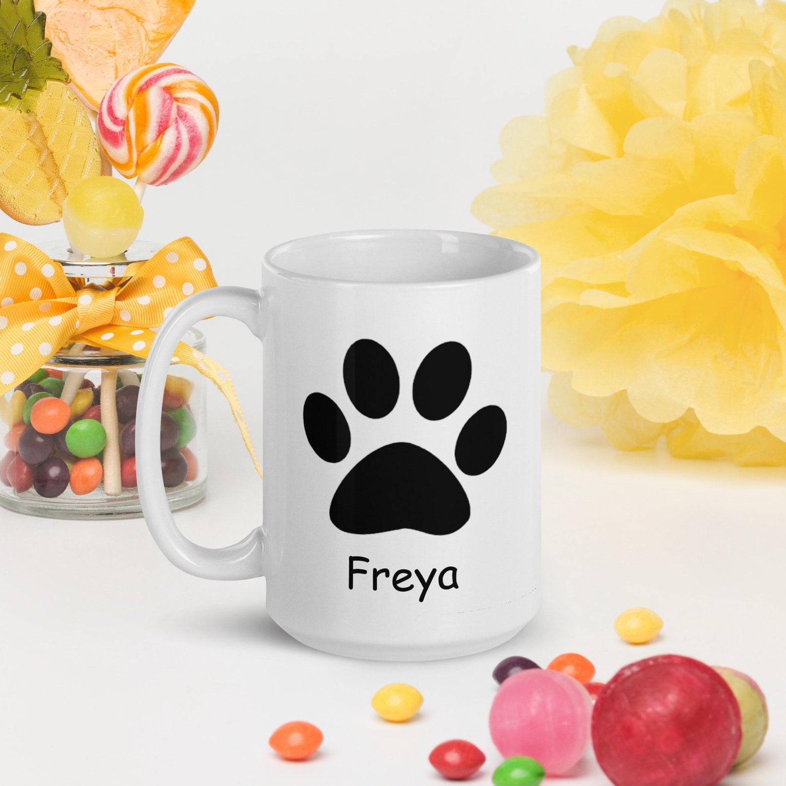 Paw Print Mug - Pet Mug - Pet Name Mug - Pet Paw Print Mug - Paw Print ...