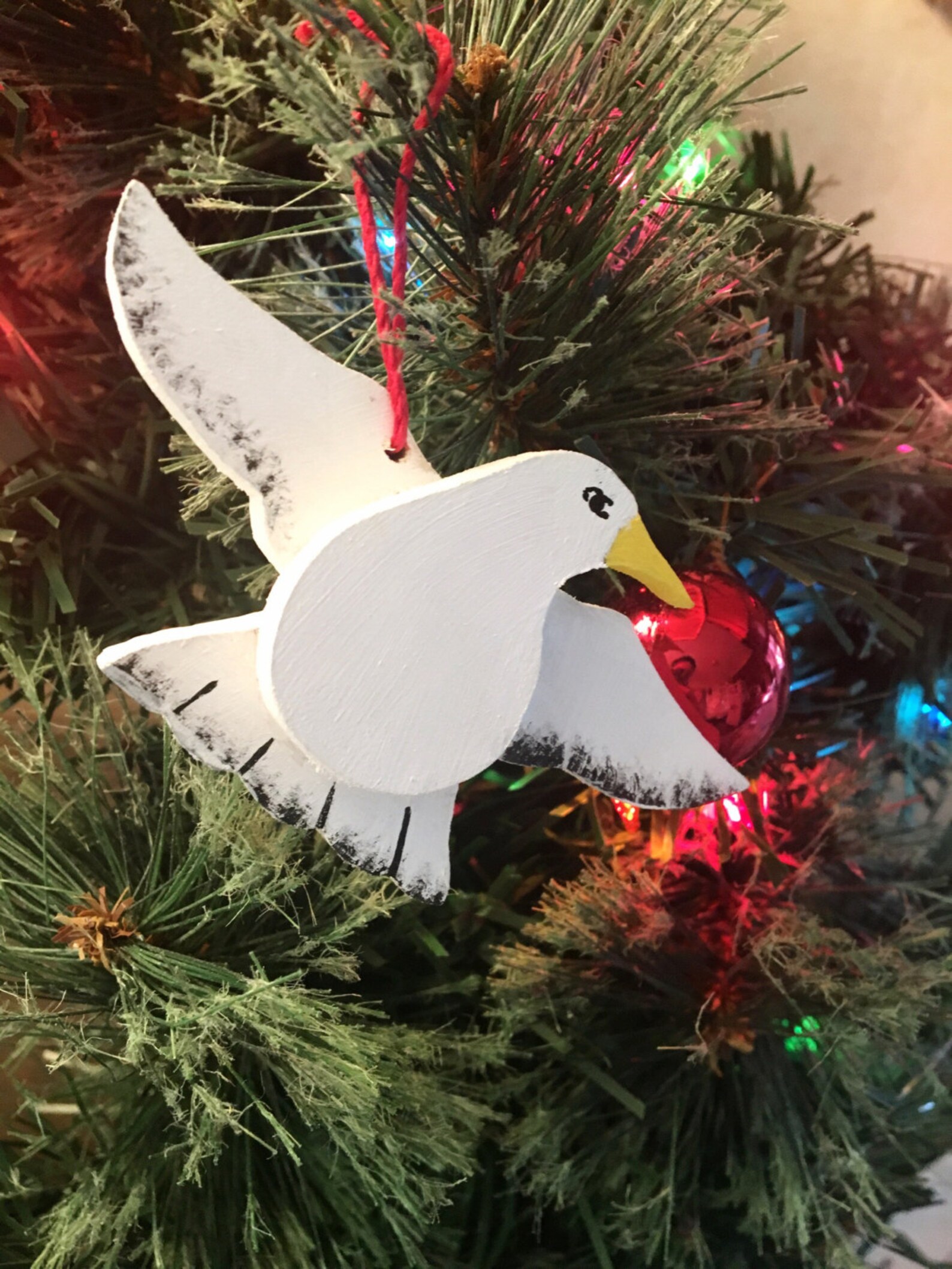 Seagull Ornament, Flying Seagull Ornament, Beach Seagull Christmas ...
