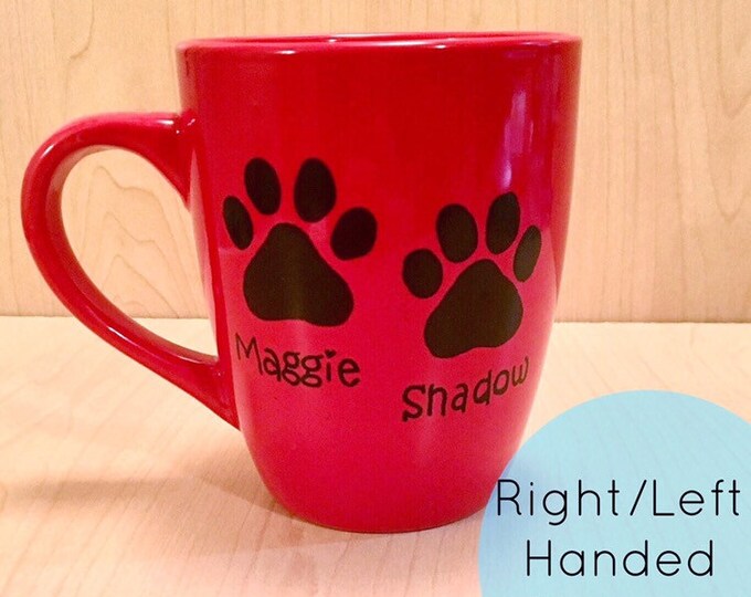 Paw Print Mug Pet Mug Pet Name Mug Pet Paw Print Mug - Etsy