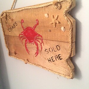 Crab Sign - Beach Wall Decor - Coastal Wall Decor - Seashore - Ocean - Etsy