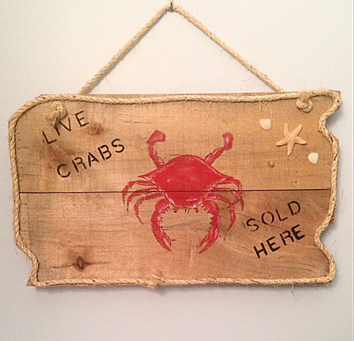 Crab Sign Beach Wall Decor Coastal Wall Decor Seashore - Etsy